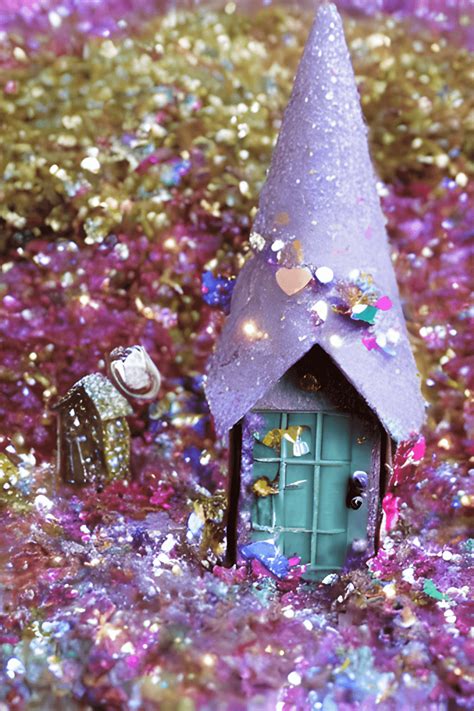 Far Away Tiny Glittery Gnome House · Creative Fabrica