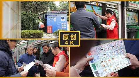 垃圾分类回收保护环境丢垃圾垃圾分类志愿者视频素材下载