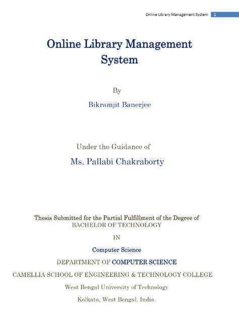 Online Library Management System Srs Pdf