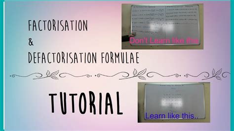 How To Learn Factorisation And Defactorisation Formula Trigonometry Easy Hack Youtube
