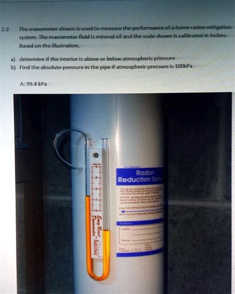 2 2 The Manometer Shown Is Used To Measure The Performance Of A Home
