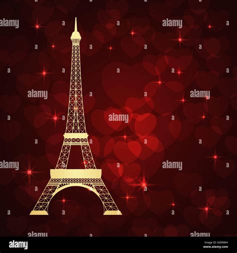 Eiffel Tower And Hearts Stock Vector Image Art Alamy