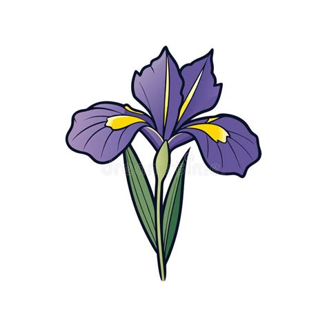 Exquisite Siberian Iris Bright Artwork Stock Illustration