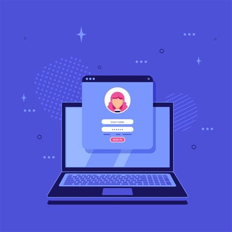Premium Vector Laptop With Login And Password Form Page On Screen