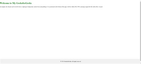 How To Add Footer In Html Geeksforgeeks
