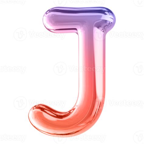 Gradient 3d Bubble Font Letter J Uppercase 47451805 Png