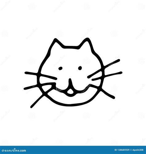 Cat Muzzle Icon Sketch Isolated Object Stock Vector Illustration Of Kitty Nature 128685939