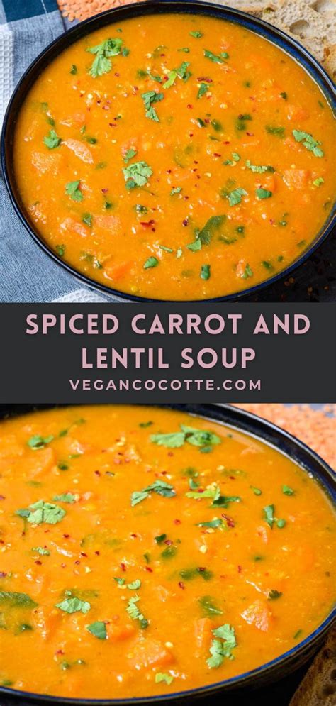 Spiced Carrot And Lentil Soup Vegan Cocotte