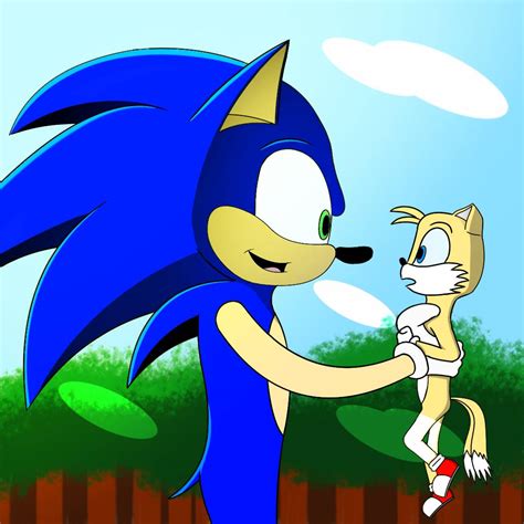 Giant Sonic Meets Small Tails By Cg7497 On Deviantart