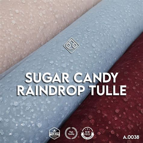 Jual VIRAL KAIN SUGAR CANDY RAINDROP TULLE TILE SUGARCANDY PREMIUM FOR DRESS TULLE SUGARCANDY