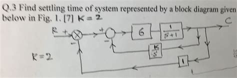 Solved Find Settling Time Of System Represented By A Block