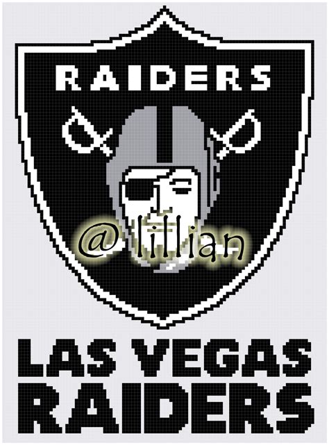 Pdf ~nfl Las Vegas Raiders Counted Cross Stitch Pattern Lilys Cross