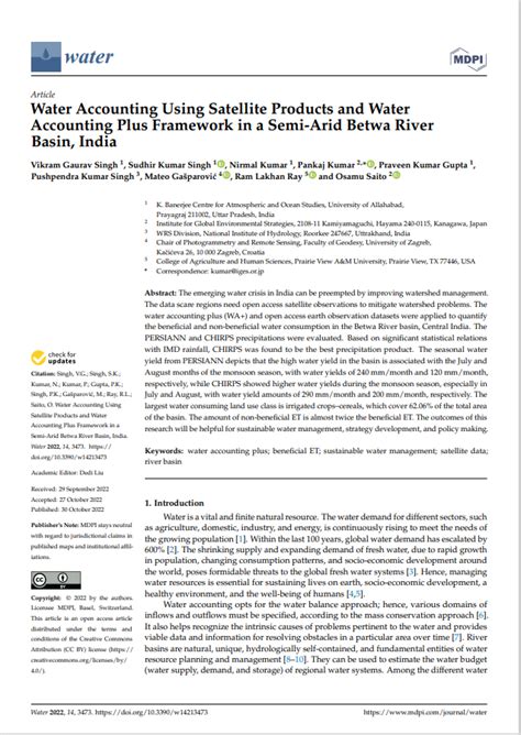 Water Accounting Using Satellite Products And Water Accounting Plus Framework In A Semi Arid