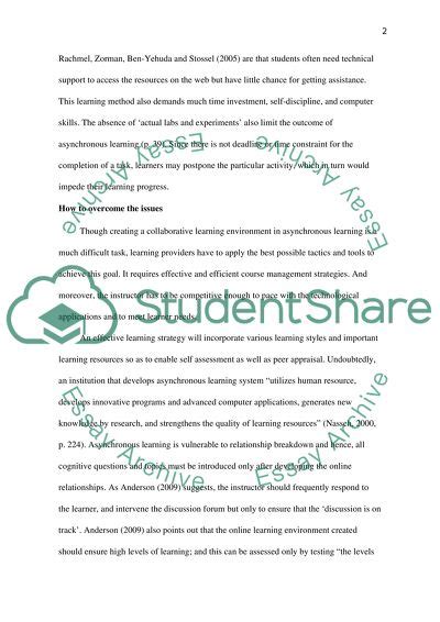 Overcoming Asynchronous Online Learning Limitations Essay