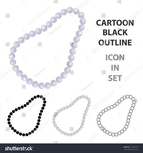 Pearl Necklace Icon Cartoon Style Isolated Stock Vector Royalty Free