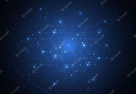 Premium Vector Abstract Science Template Technology Lines And Dots Connection Background