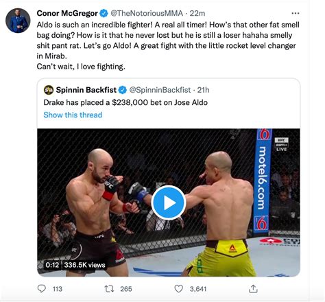 Conor Mcgregor Hails Ufc Icon Jose Aldo As Incredible Fighter And All