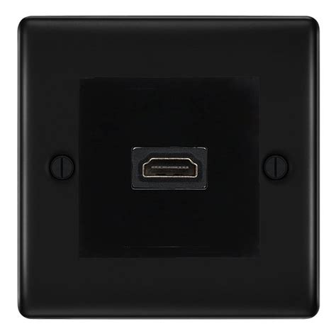 Bg Nexus Matt Black 1 Gang Hdmi Socket Black Insert The Electrical Outlets