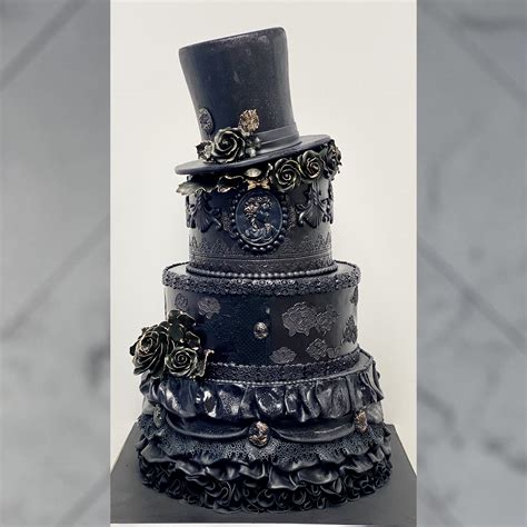 Black Modern Wedding Cake Palermo Custom Cakes
