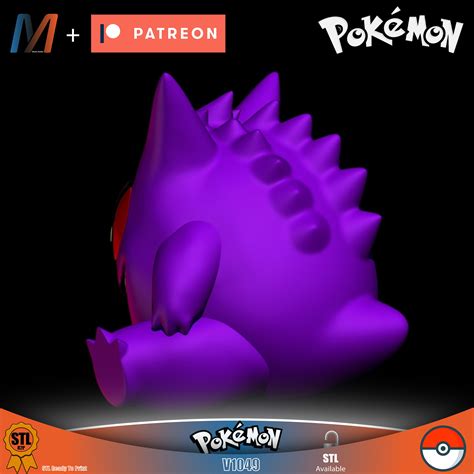 V1049 Pokemon Gengar 3d Model 3d Printable Cgtrader