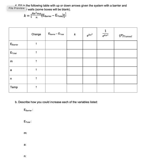 solved 4 ﻿fill in the following table with up or down arrows
