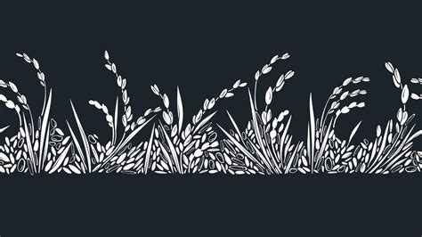 Rice Field Graphic Seamless Pattern Vector Border 25837871 Vector Art