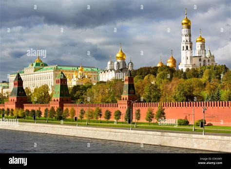 View Of Kremlin Wall Towers Cathedrals And Grand Kremlin Palace From