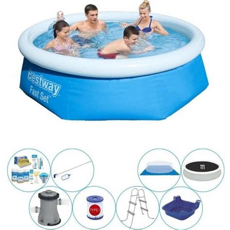 Bestway Fast Set Piscine Ronde 244x66 Cm Set De Piscine Combinée