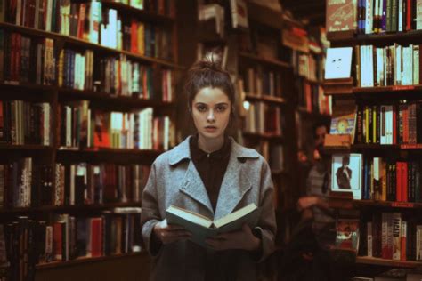 Women Brunette Glasses Books Reading Library Book Bookselling