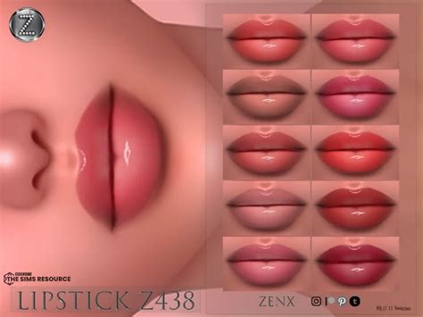 ZENX LIPSTICK Z438 HQ In 2024 The Sims 4 Skin Sims 4 Cc Makeup Sims