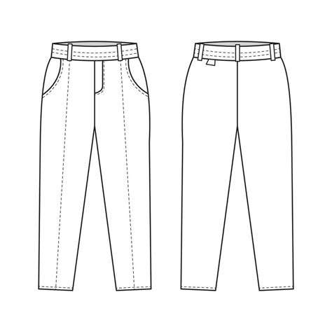 Mens Formal Trouser Flat Sketch 58002664 Vector Art At Vecteezy