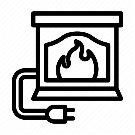 Electric Fireplace Fireplace Fire Heating System Electric Heater Icon Download On Iconfinder