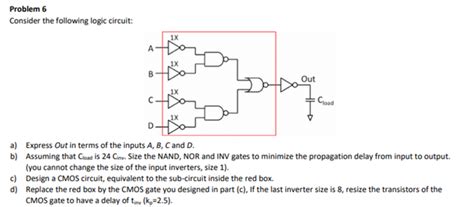 Solved Problem 6 Consider The Following Logic Circuit 1x A Chegg Com