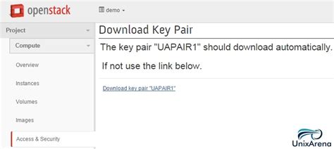 How To Access The Cloud Instance Using Key Pair Unixarena
