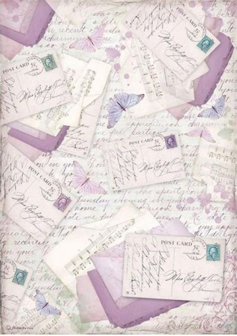 Provence Home A4 Rice Paper Lavender Themed Rice Paper Stamperia