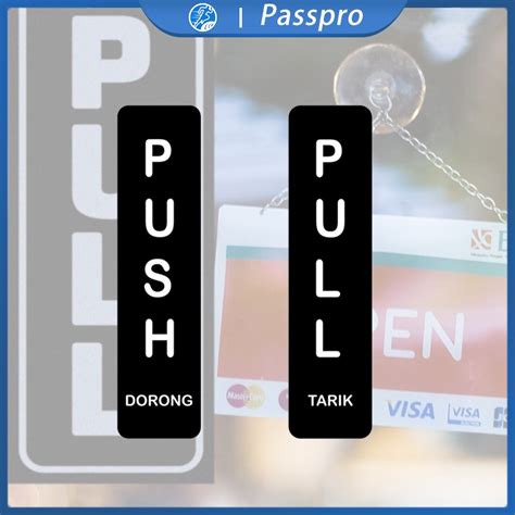 Jual Dorong Tarik Sign Board Sign Label Akrilik Push Pull Signage Sticker Petunjuk Pintu