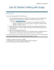 Netlab 10 Docx CSC540 Secure Systems Lab 10 Packet Crafting With