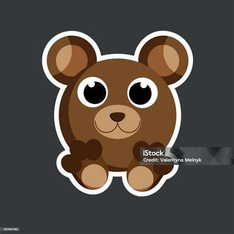 Vektor Lucu Stiker Beruang Template Desain Datar Ilustrasi Stok Unduh