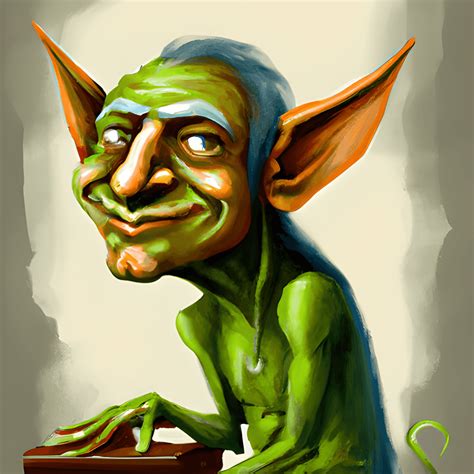 Funny Creatures Goblin Painting Illustration Creative Fabrica