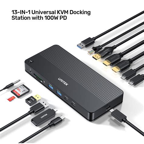 Unitek D1103a01 Dual 4k Display Replicating Kvm Switch With 100w