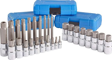 28pc Hex And Xzn 12 Point Mm Triple Square Spline Bit Socket Set Tamper