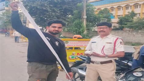 Bengaluru Traffic Police Catches Biker With 40 Pending Cases Makes Him