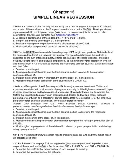 Mas202 Homework For Chapter 13 14 Pdf Regression Analysis