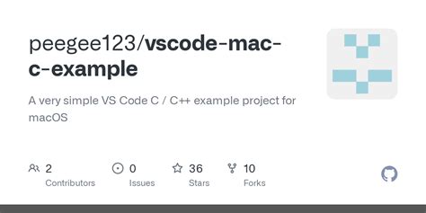 Github Peegee123vscode Mac C Example A Very Simple Vs Code C C Example Project For Macos