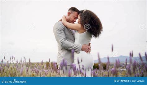 Outdoor Hug And Couple With Celebration Wedding And Romance With