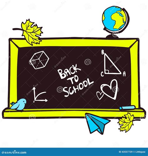Cartoon Hand Drawn Blackboard Stock Vector Illustration Of Drawing Leaf 43557739