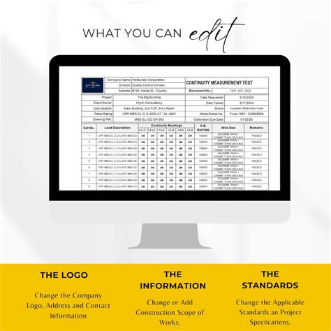 Continuity Test Form Electrical Testing Template Testing And Commissioning Acceptance Megger