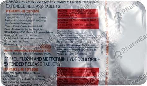 Daparyl M 10 1000mg Strip Of 10 Tablets Uses Side Effects Price