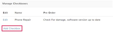 Manage Work Order Checkbox Groups Support PHP Point Of Sale