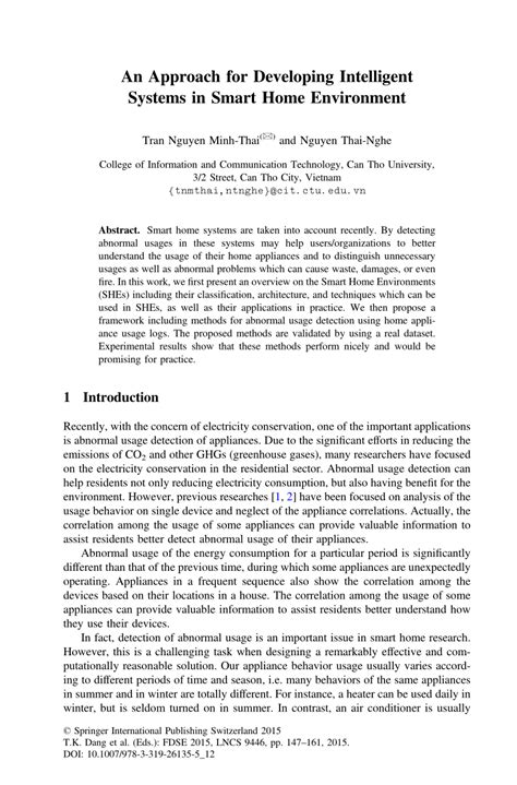 pdf an approach for developing intelligent systems in smart home